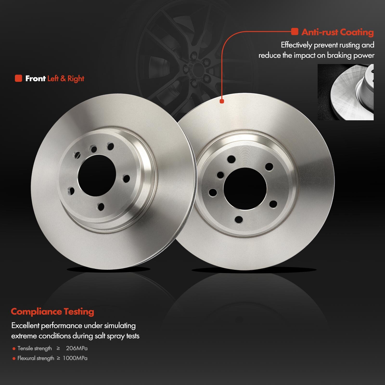 2x Brake Discs Pair Front 348mm for BMW 3 Series X1 E84 E90 E91 E92 ...