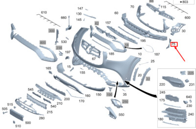 MERCEDES-BENZ GLS X167 STOSSSTANGE VORNE RECHTS LUFTFÜHRUNG A1678855809 ...