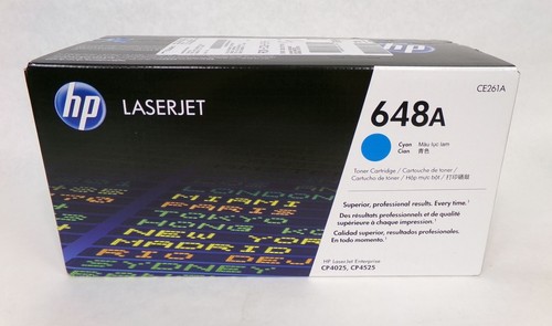 New Genuine HP 648A CE261A Cyan LaserJet Toner Cartridge Sealed ...