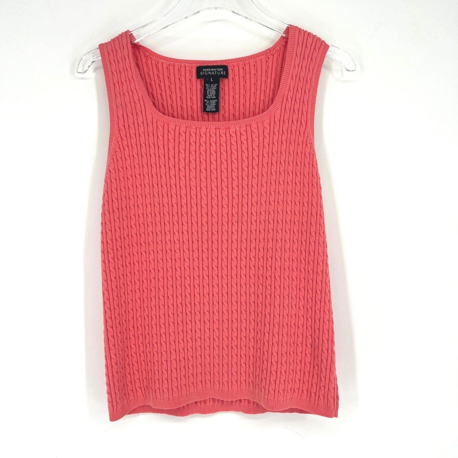 Jones New York Tank Top Womens L Cable Knit Tank Top Preppy Old Money ...