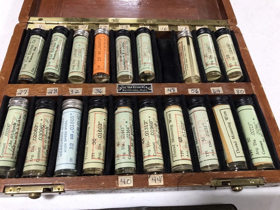 Van Keuren Thread Measuring Gage 3-Wire Set 8-80 Pitch/TPI 60° Gauge ...