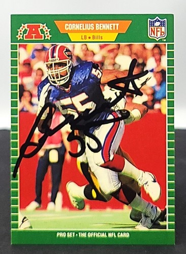 CORNELIUS BENNETT Signed Autograph 1989 Pro Set Football Card #17 ...