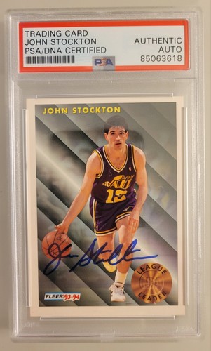 John Stockton Signed 93-94 Fleer Card #228 PSA/DNA Auto Utah Jazz ...