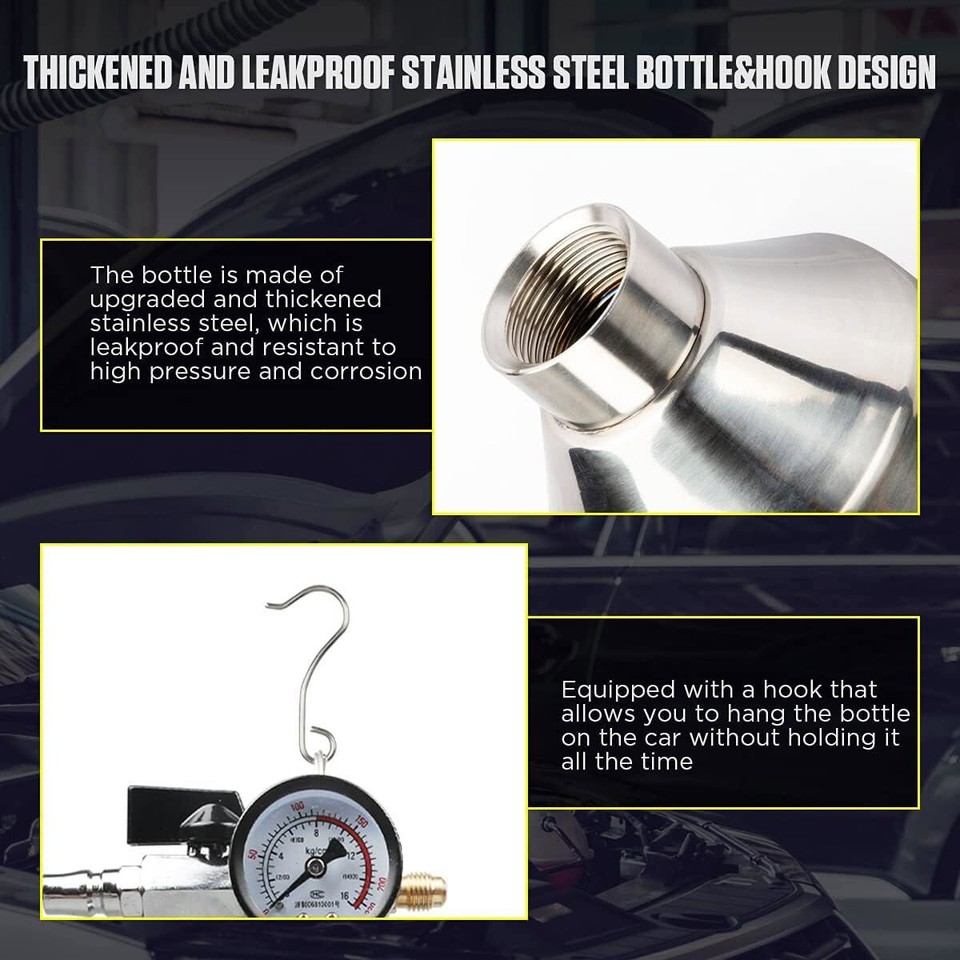 AC Flush Kit Automotive Home Air Conditioner System Clean Canister ...