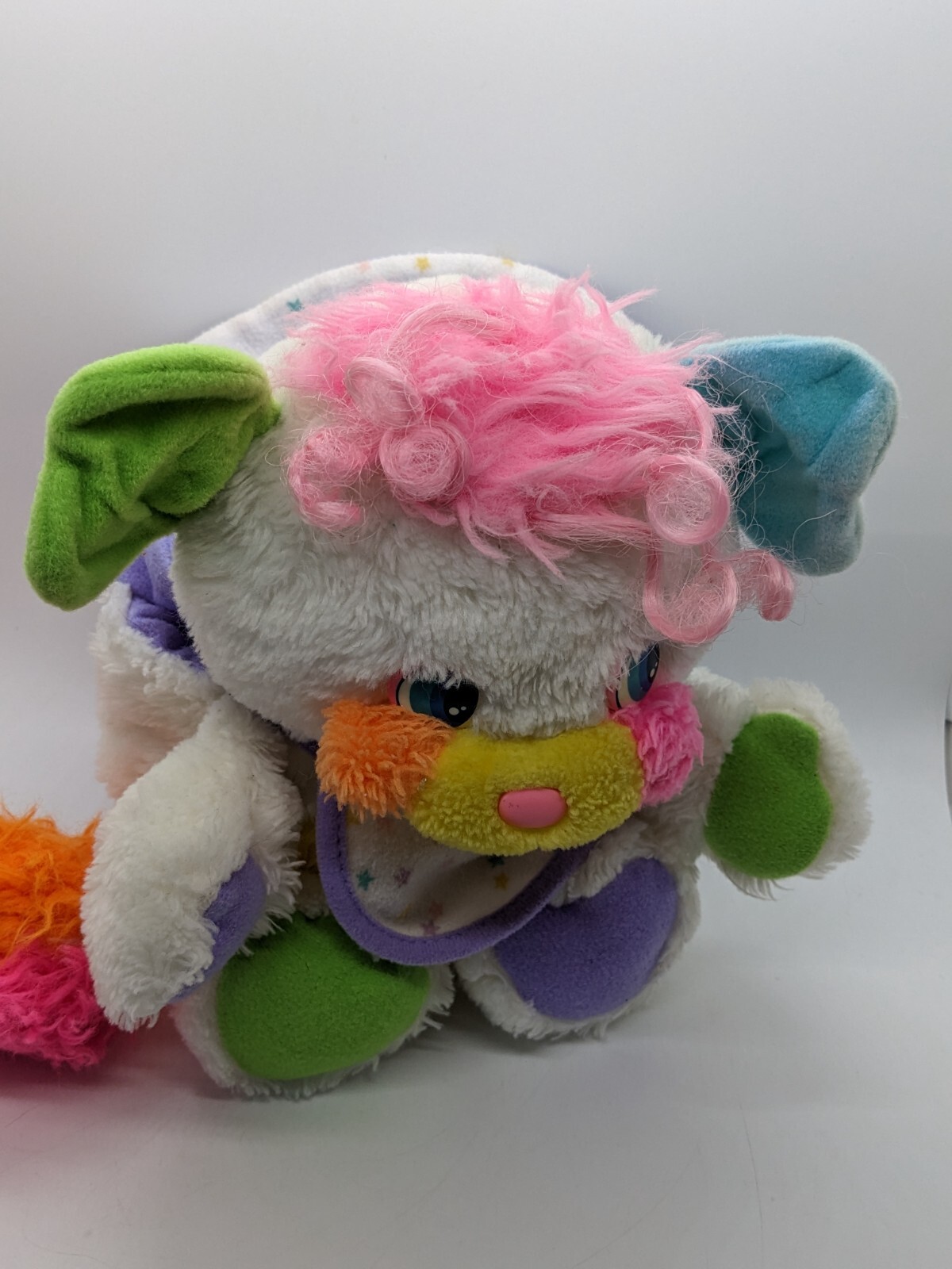 Vintage 80s Baby Bibsy Popples Plush White Mattel 1986 Bonnet 12 Inch ...