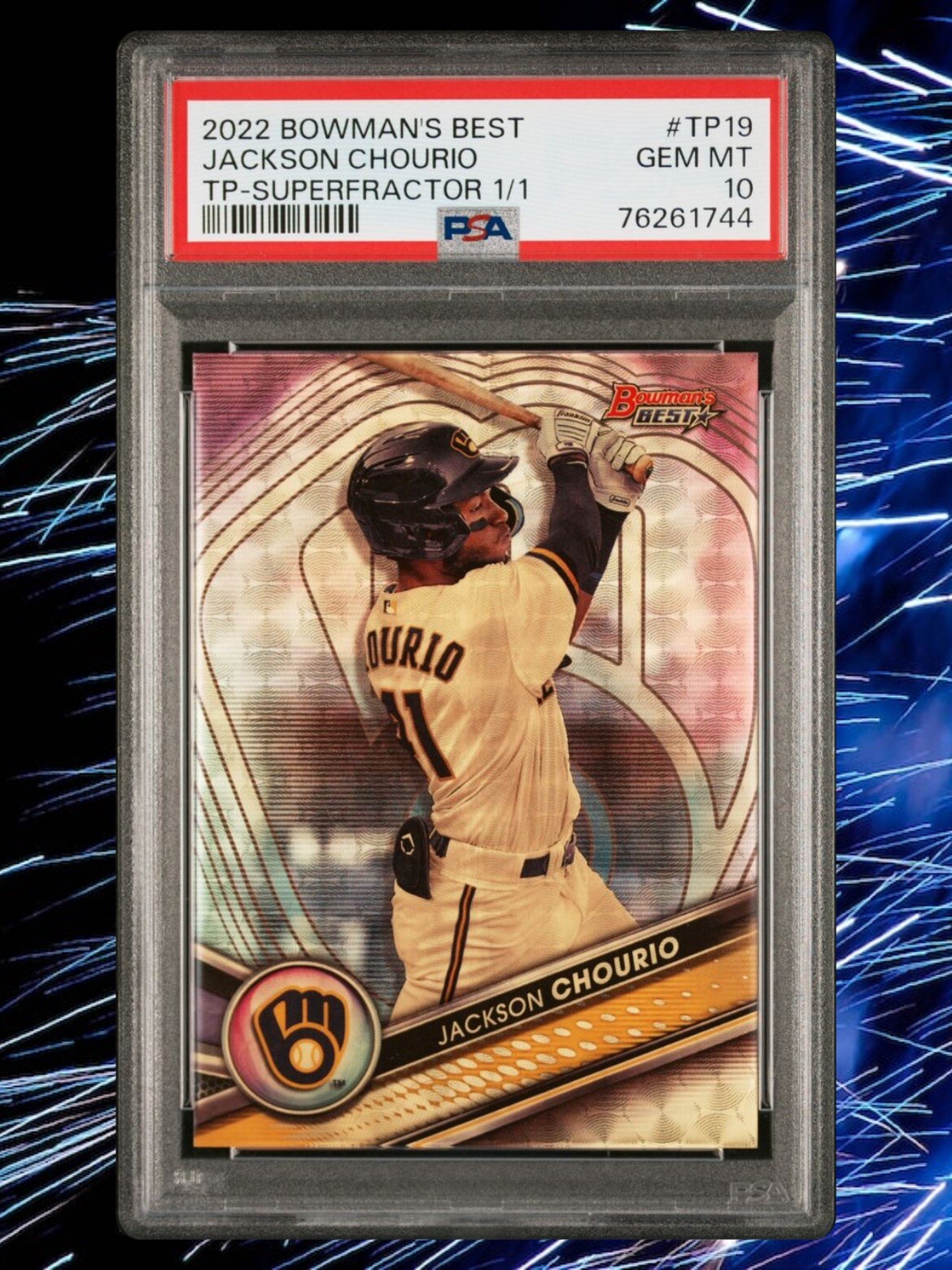 2022 Bowman's Best - Top Prospects Superfractor #TP-19 Jackson Chourio ...