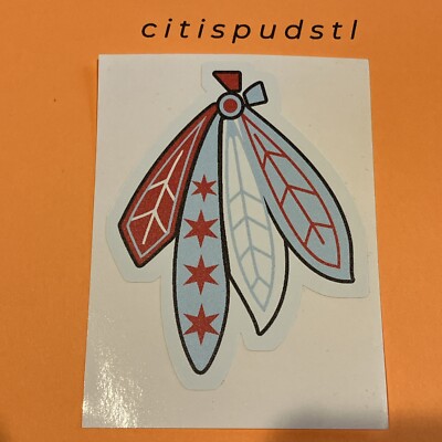 NEW 4” x 3” Chicago Blackhawks Flag Feathers Custom Design Vinyl Die ...