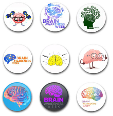25MM / 1" BRAIN AWARENESS BUTTON BADGES X9 | eBay