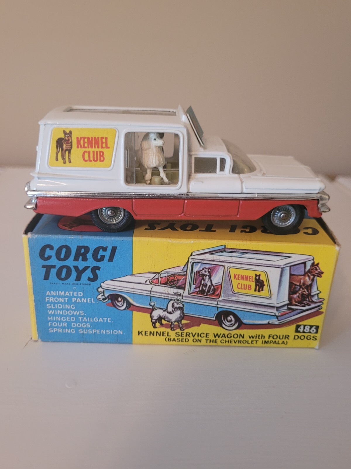 Corgi Toys 486 Chevrolet Impala Kennel Service Wagon + 4 Dogs NMIB+ | eBay