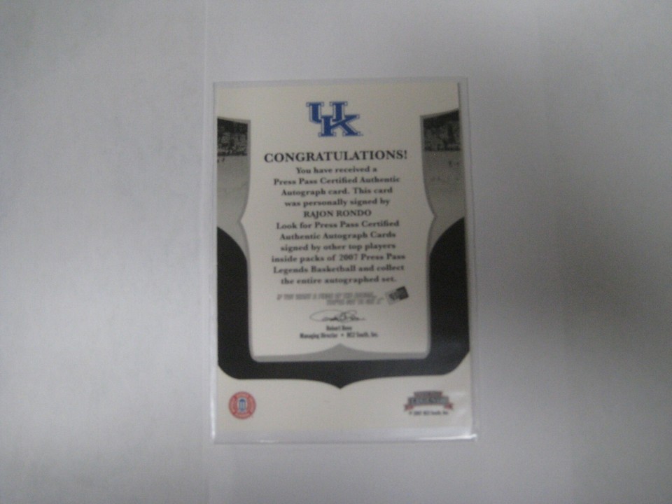 2007 Press Pass Legends Autograph Rajon Rondo | eBay