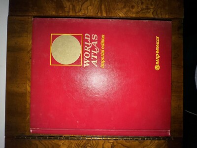 Antique World Atlas Imperial Edition Hardcover Old Map Book Full Color ...