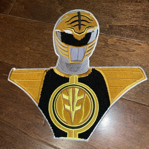 CUSTOM 12"x12" Chenille White Mighty Morphin Power Ranger Patch Tommy ...