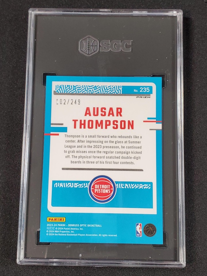 2023-24 Donruss Optic #235 Ausar Thompson Premium Box Set SGC 10 #/249 ...