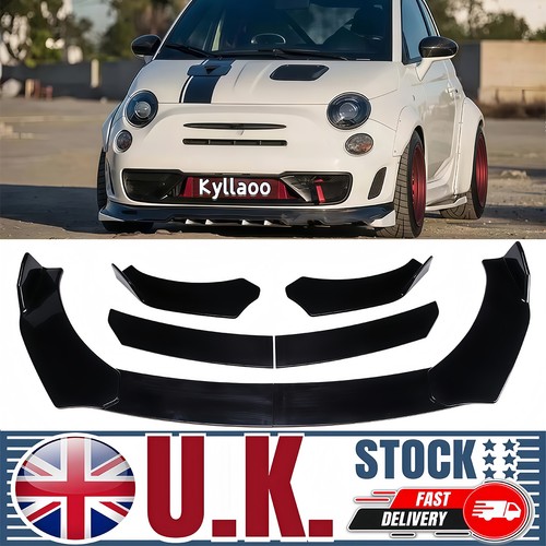 Gloss Black Front Bumper Lip Splitter Spoiler Body Kit For Fiat Abarth ...