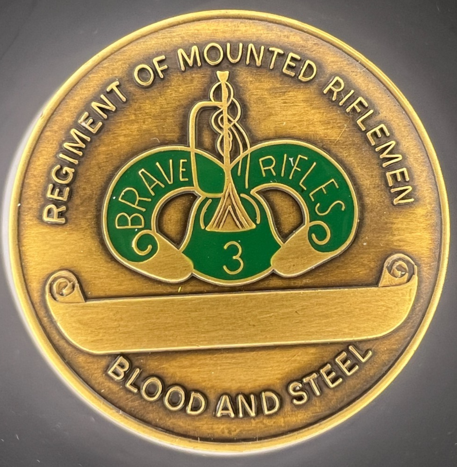 US Army 3rd Cavalry Regiment Brave Rifles Fort Bliss Challenge Coin ...