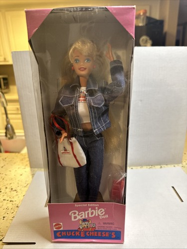 VINTAGE 1995 MATTEL CHUCK E CHEESE BARBIE DOLL # 14615 IN ORIGINAL BOX ...