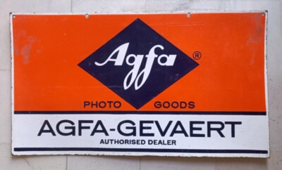 Agfa Gevaert Photo Goods Double Sided Vintage Rare Porcelain Enamel ...