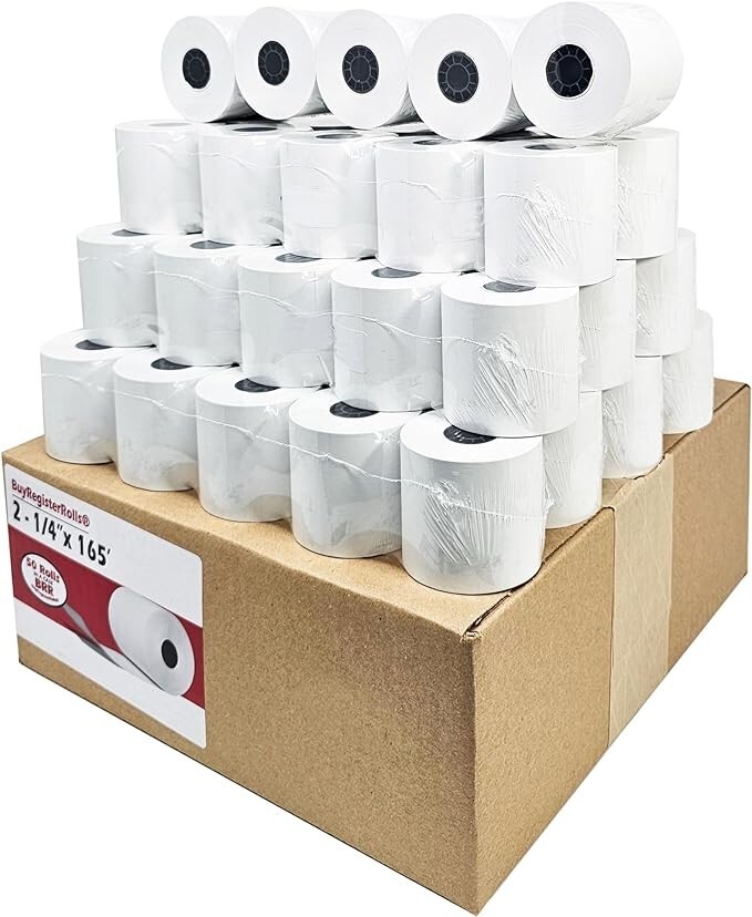 2 1/4" x 165' POS Thermal Receipt Cash Register Rolls, Sharp XEA407 ...