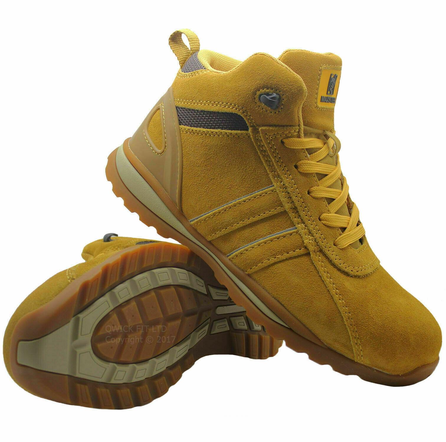 New Mens Maxsteel Leather Safety Steel Toe Cap Work Boots Trainers ...
