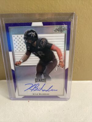 Kyle Bilodeau Purdue 2019 Leaf All American Purple Flag Auto #5/10 ...