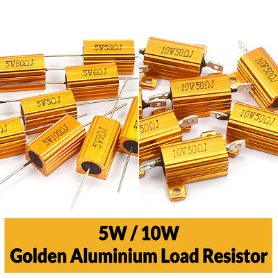 5W/10W Golden Aluminium Load Resistor Wirewound Various Values 0.1 ohm ...