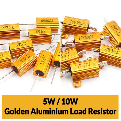 5W/10W Golden Aluminium Load Resistor Wirewound Various Values 0.1 ohm ...