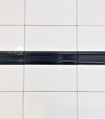 Swan Neck Black & White Victorian Style Dado Border Wall Tile 50x200mm ...