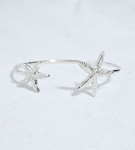 Silver Tone Delicate Starfish Cuff Bracelet J9-1878 | eBay