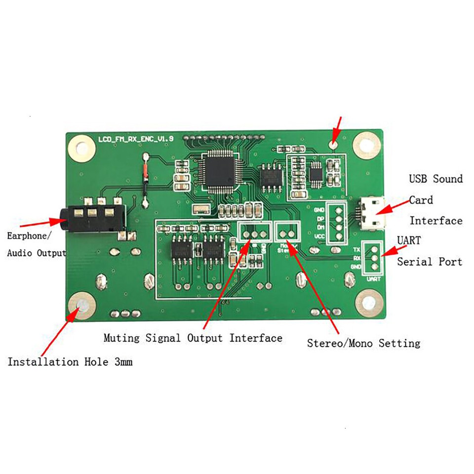 FM Radio Receiver Module Frequency Modulation Stereo Receiving With LCD ...