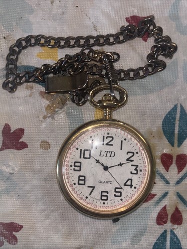 Vintage Etched LTD Advance Pocket Watch Co Quartz Japan Movement ...