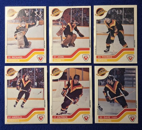 1983-84 VACHON VANCOUVER CANUCKS LOT w/ BRODEUR GARRETT GRADIN TIGER ...