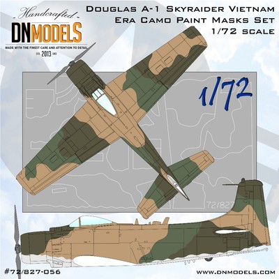 DN Models Douglas A1 Skyraider Vietnam Camouflage 172 Paint Mask Set ...