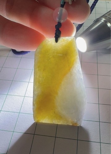 Genuine Yellow Jade Pendant Natural Jade A Jet Rare Lucky High-Quality ...