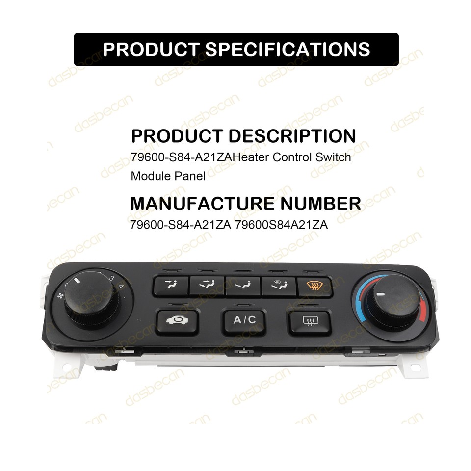 Climate Temp Control Unit Heater AC For Honda Accord 2001 2002 79600 ...
