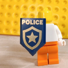 LEGO Minifigure POLICE Riot Shield Agents Gold on Dark Blue Printed ...