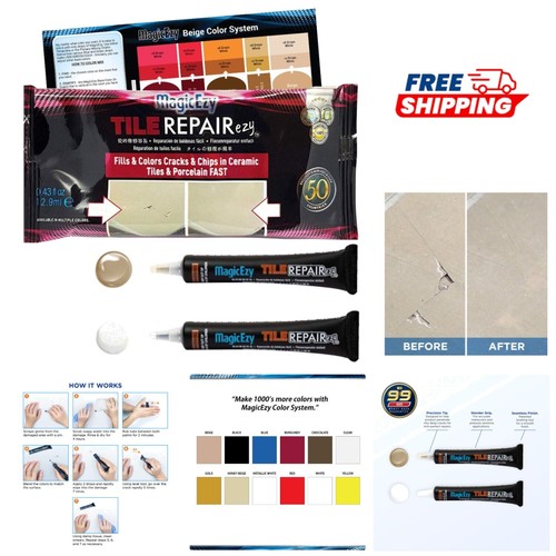 Acrylic Tile Repair Kit - Super Strong Gap Filler for Porcelain ...