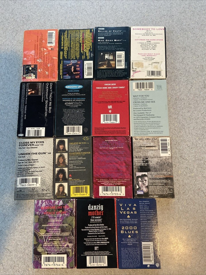 Vintage Lot of 15 Cassette Singles Hard Rock Heavy Metal - Danzig ...