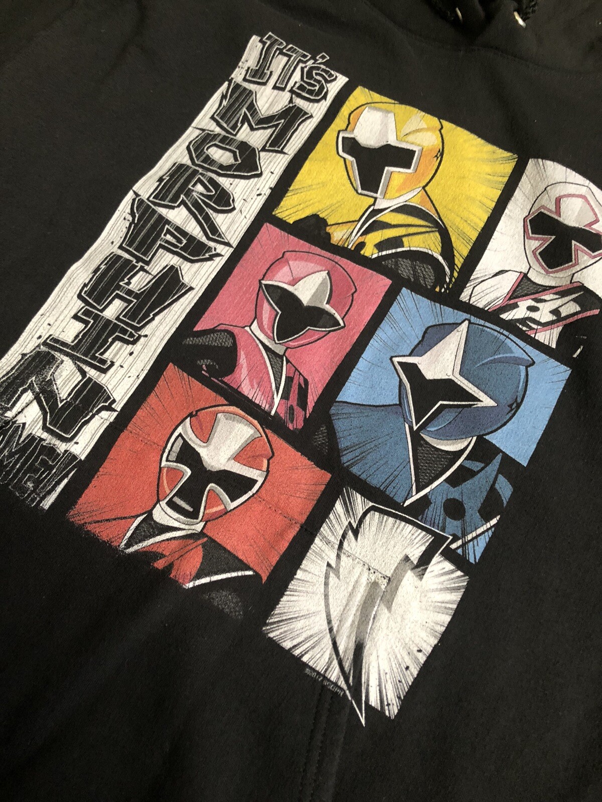 Power Rangers Ninja Steel Morphin Black Hooded Pullov… - Gem