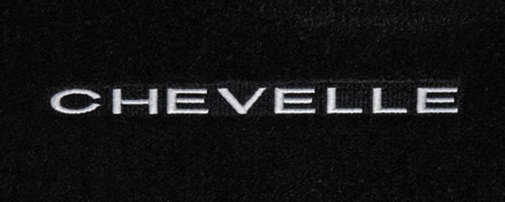 1966-1967 Chevelle Floor Mats Black Carpet Embroidered Silver Logo Set ...