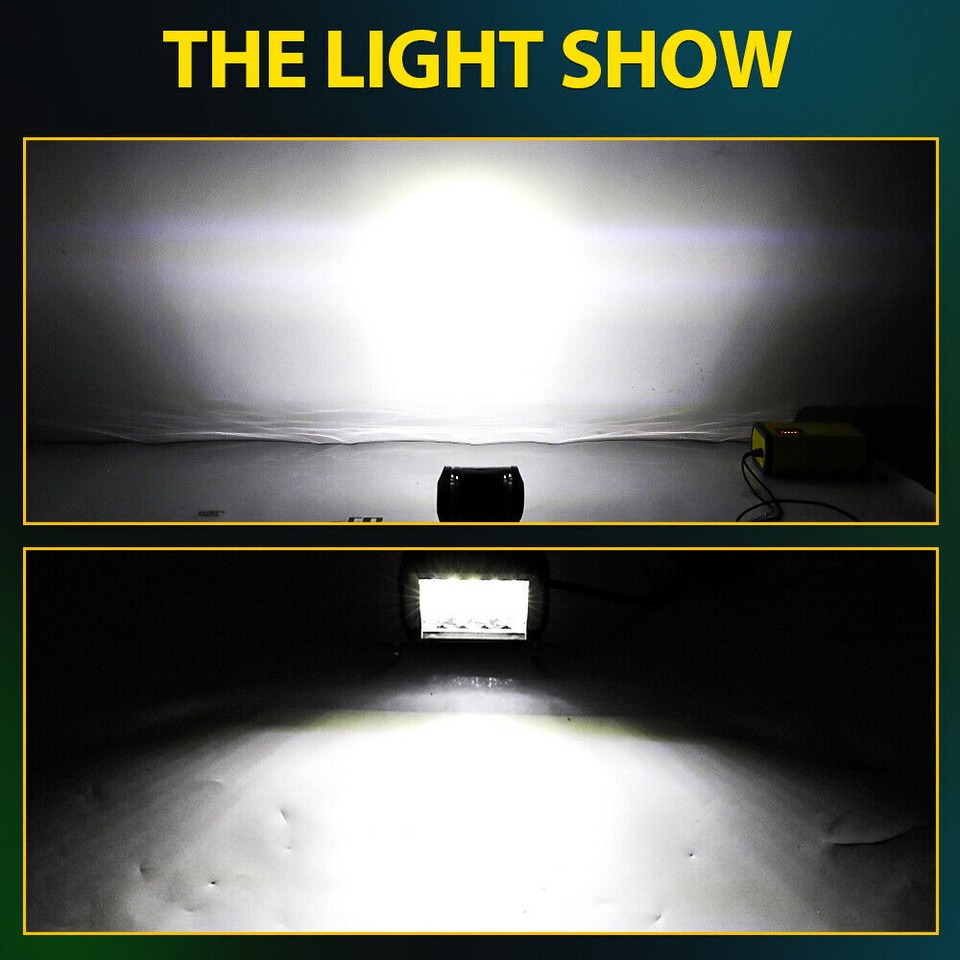 3" 4" 6" 8" 12" LED Work Pods Light Bar Spot Truck Offroad 4WD Driving ...