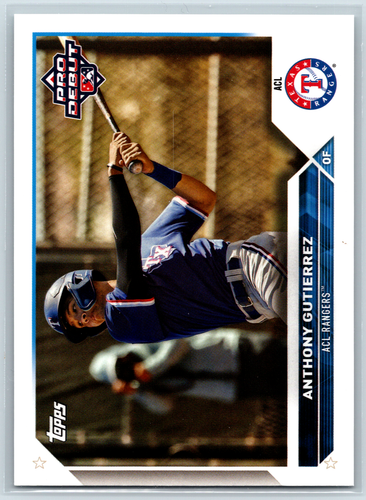Anthony Gutierrez 2023 Topps Pro Debut #PD-167 Texas Rangers | eBay