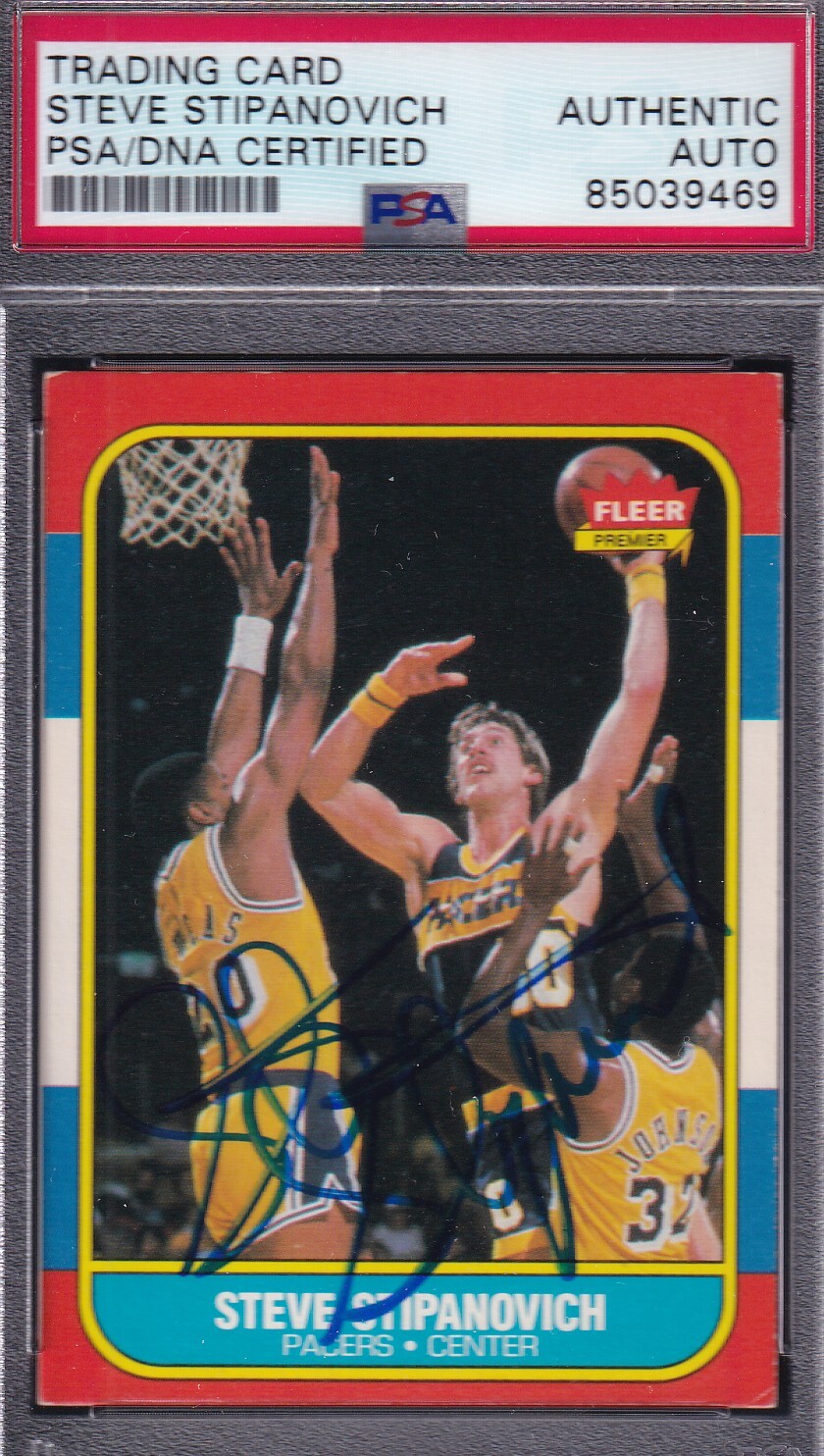 1986 Fleer Steve Stipanovich RARE SIGNED PSA DNA CARD Indiana Pacers ...