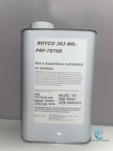 Royco 363 Lubricating Oil, MIL-PRF 7870, 1 Quart, w/ Certs | eBay