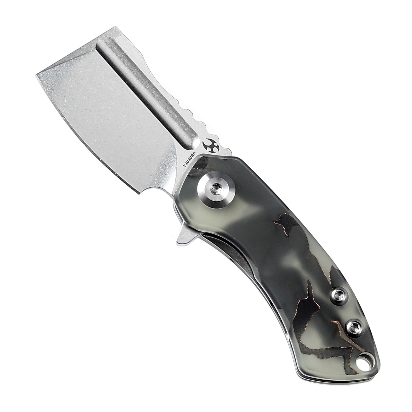 Kansept Mini Korvid Folding Knife Luminous Resin Handle 154CM Plain ...