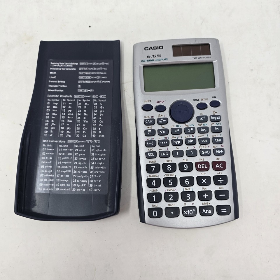 Casio fx-115ES Scientific Calculator Blue Tested Working Condition 2 ...