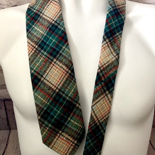 Pendleton Virgin Wool Necktie Vintage Blue Plaid Tie 3x54” Fall Winter ...