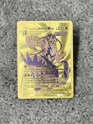 Pokémon Urshifu VMax HP330 Rare Gold Accents Foil Fan Art Card | eBay