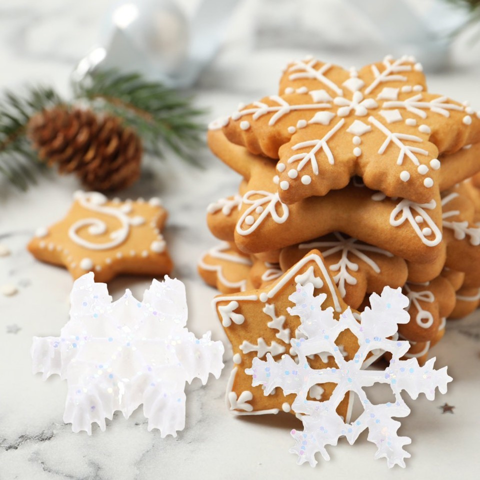 250 pcs Xmas Mini Snowflake Resin Snowflake Micro Landscape Christmas ...