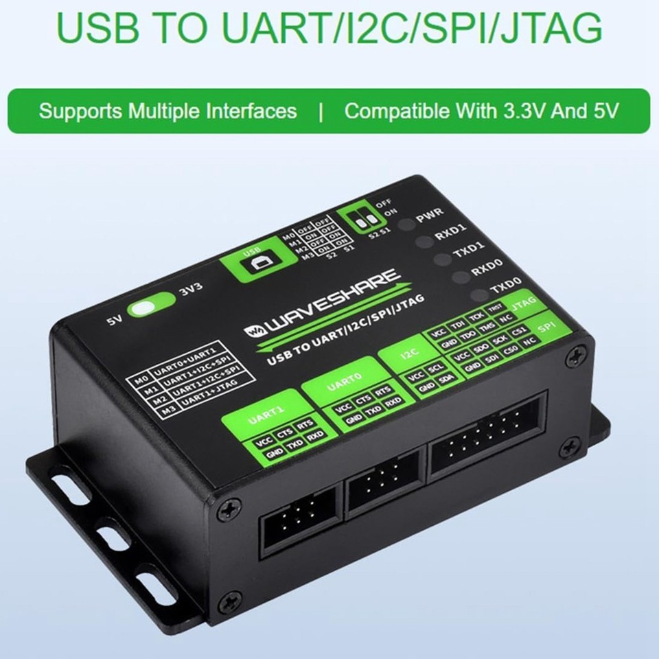 USB to UART//SPI/JTAG Converter, Support USB to 2-CH UART, USB to 1 ...