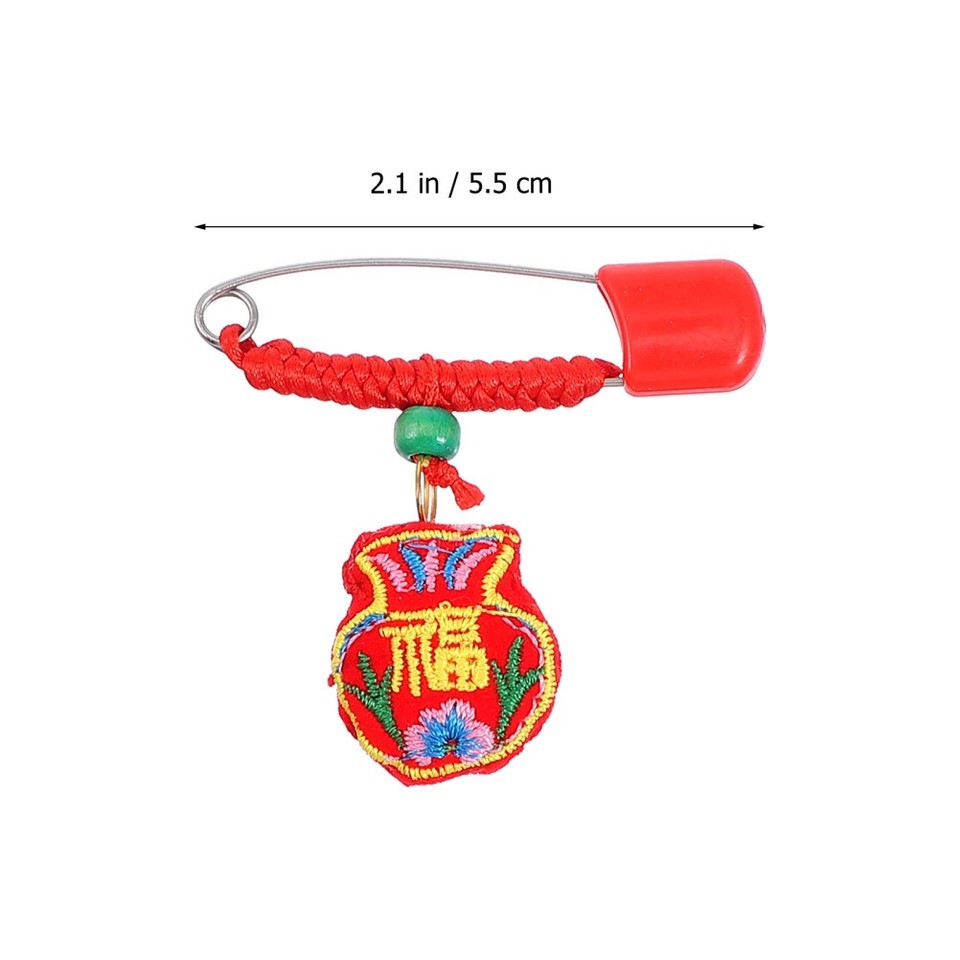 10 Pcs Rhinestone Safety Pin Brooch Accessories Chinese Sachet Bag ...